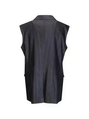 Tagliatore Bernice Pinstriped Double-breasted Waistcoat - Grey