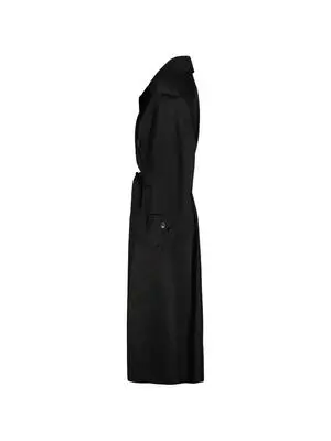 DRHOPE Belted Double-breasted Trench Coat - Black
