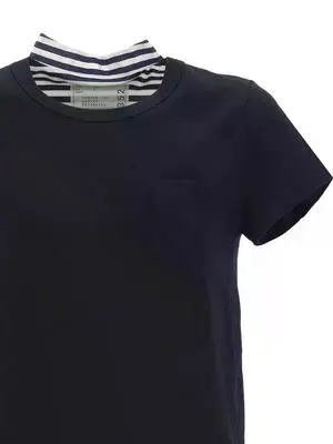 Sacai Striped Pleated T-shirt