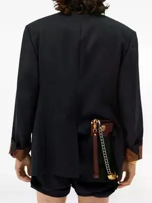 Versace Pinstripe Wool Boxy Blazer