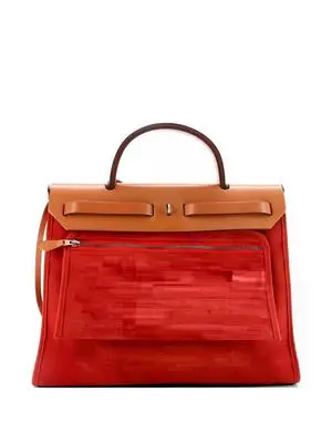 Hermès Herbag Zip Leather And Toile 31 Shoulder Bag