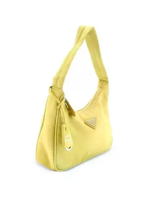 Prada Re-edition 2000 Tessuto Mini Hobo Bag - Yellow