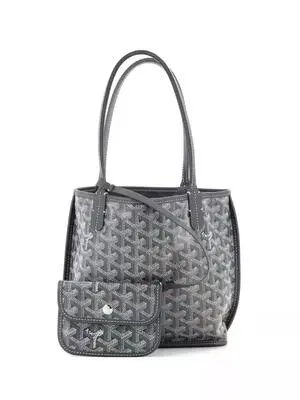 Goyard Anjou Reversible Mini Tote Coated Canvas Satchel - Grey