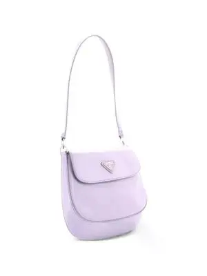 Prada Cleo Flap Shoulder Bag Spazzolato Leather Small - Purple