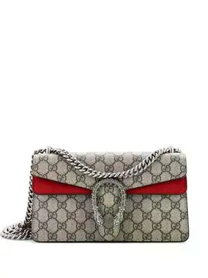 Gucci Dionysus Small Shoulder Bag Gg Coated Canvas With Crystal Embellished Metal
