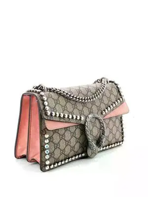 Gucci Dionysus Small Shoulder Bag Embellished Gg Coated Canvas - Brown