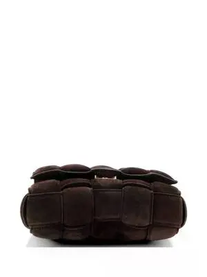 Bottega Veneta Cassette Chain Padded Maxi Intrecciato Suede Crossbody Bag - Brown