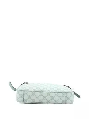 Gucci Emblem Gg Coated Canvas And Leather Small Shoulder Bag - Green