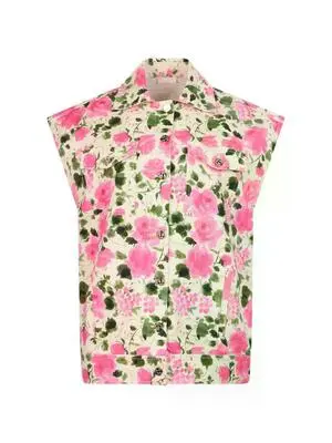 Liu Jo Floral-print Gilet - Neutrals
