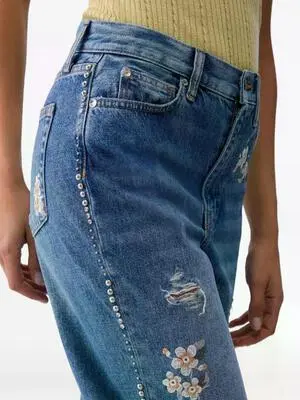 Liu Jo Floral-embroidered Jeans