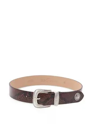 KATE CATE Embossed Leather Belt Brown
