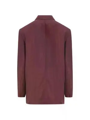 Saint Laurent Habotai Double-breasted Jacket - Red