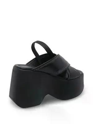 VIC MATIE Crossover Plateau Sandals - Black