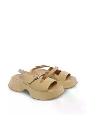 VIC MATIE Platform Buckle Sandals - Neutrals