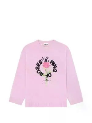 GANNI Crew-neck Sweater - Pink
