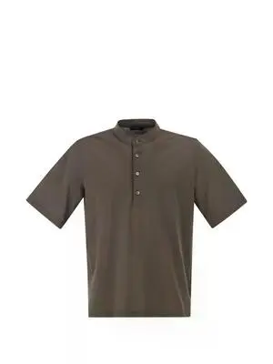 Herno Standing-collar Polo Shirt - Brown