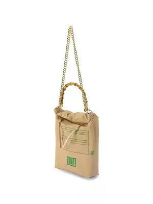 DOUBLET Graphic-print Chain-strap Shoulder Bag - Neutrals