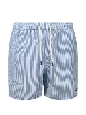 MC2 SAINT BARTH Vertical-striped Drawstring Swim Shorts - Blue