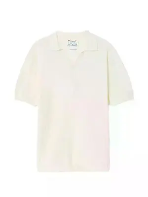 MC2 SAINT BARTH Sloan Net Polo In Premium High-twist Cotton - Neutrals