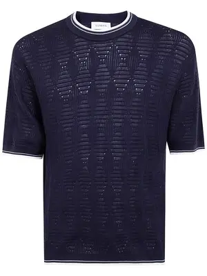 LANEUS Knitted T-shirt - Blue