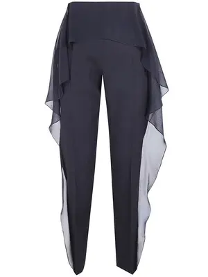 LANVIN Trousers With Ruffles - Black