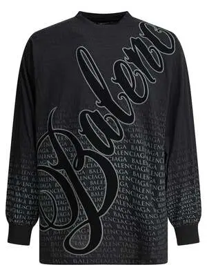 Balenciaga Oversized Graphic Print Crewneck T-shirt