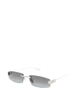 Balenciaga Rimless Rectangle Sunglasses - Silver