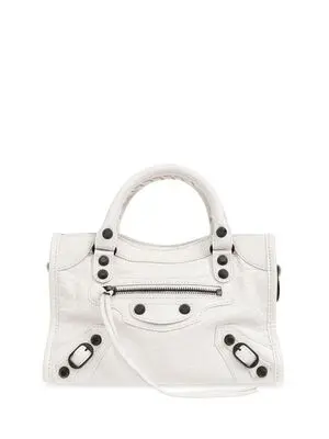 Balenciaga Le City Mini Leather Handbag - White