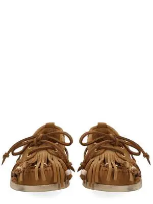 GOLDEN GOOSE Mocassin 'cruise' With Bangs - Brown
