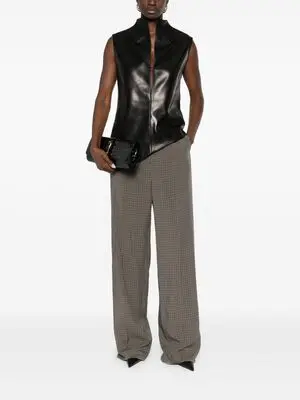 Balenciaga Checked Wide-leg Trousers - Kaki