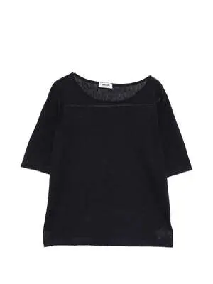 BASE Linen And Cotton Blend Sweater - Blue