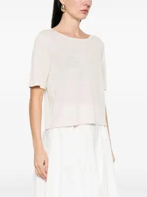 BASE Linen And Cotton Blend Sweater - Beige