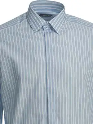 TOM FORD Twill Stripe' Casual Shirt - Light Blue