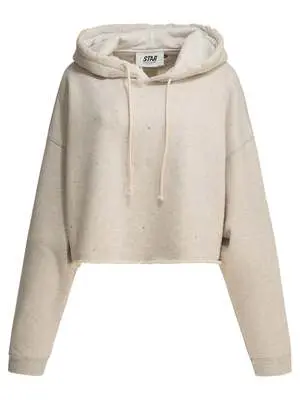 GOLDEN GOOSE Cotton Rhinestone Hoodie - Grey