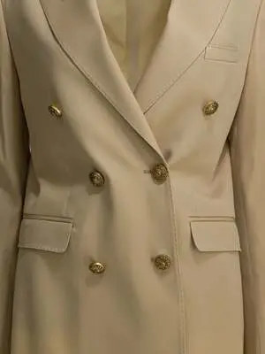 GOLDEN GOOSE Double-breasted Virgin Wool Blazer - Beige