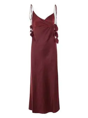 SELF-PORTRAIT Long Dress With Floral Pattern - Bordeaux
