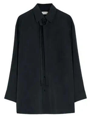 LEMAIRE Long Shirt With Tie - Charcoal