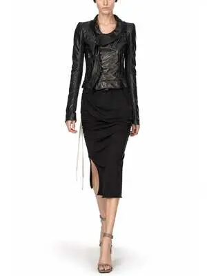 Rick Owens Fitted Skirt With Slit - Black
