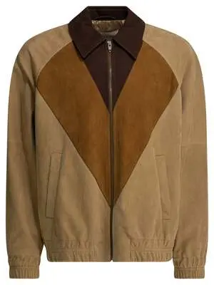 Valentino Garavani Leather Jacket With Geometric Inlay