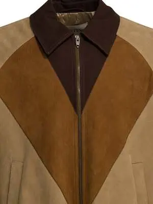 Valentino Garavani Leather Jacket With Geometric Inlay