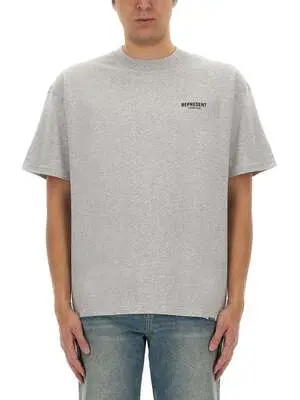 REPRESENT T Shirt With Logo - Grey
