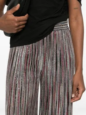 Missoni Striped Wide Leg Pants - Brown