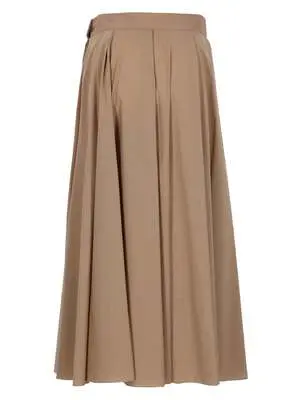 FAY Cotton Midi Skirt - Beige