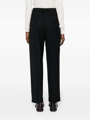 Miu Miu High-waisted Pinstripe Trousers - Bleu
