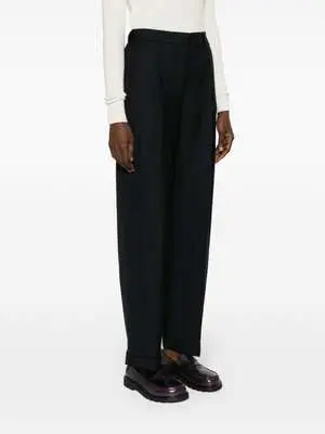 Miu Miu High-waisted Pinstripe Trousers - Bleu