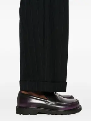 Miu Miu High-waisted Pinstripe Trousers - Bleu