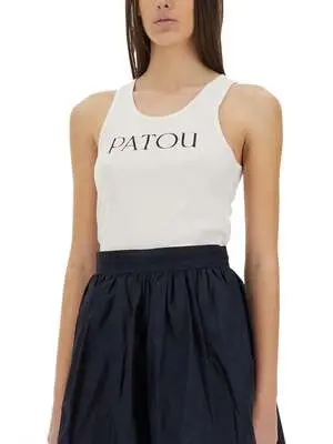 PATOU Logo Print Tank Top - White