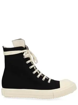 Rick Owens High Denim Sneakers - Black