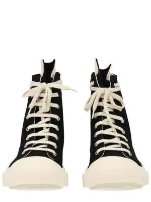 Rick Owens High Denim Sneakers - Black