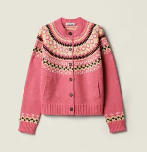 Miu Miu Maglieria Wool Fairisle F.3 - Rosa